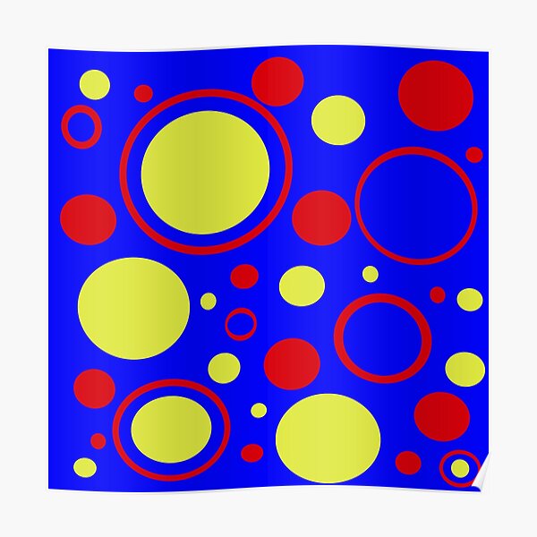 "retro vintage style red yellow and blue primary colors bright bold ...