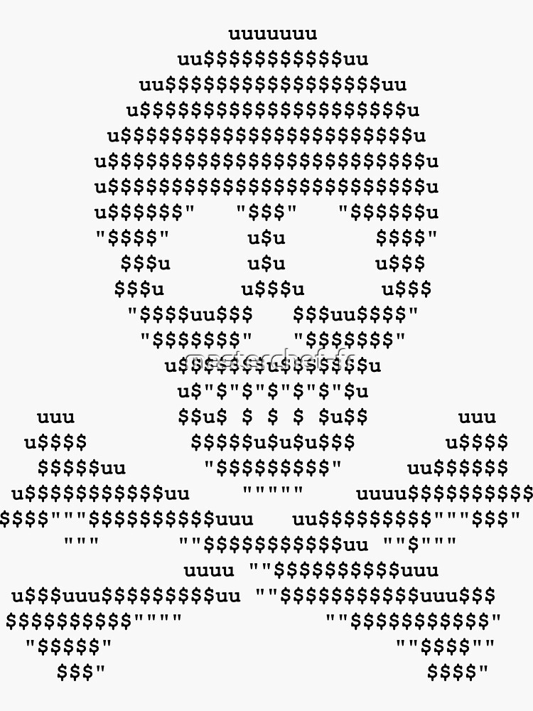 "Ascii Skull" Sticker for Sale by masterchef-fr | Redbubble