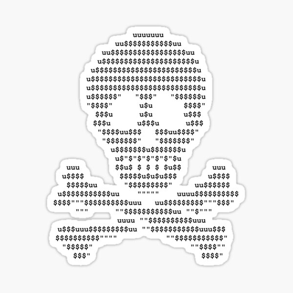 "Ascii Skull" Sticker for Sale by masterchef-fr | Redbubble