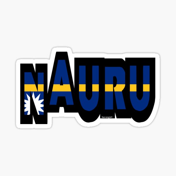 "Nauru Font with Nauruan Flag" Sticker for Sale by Havocgirl | Redbubble