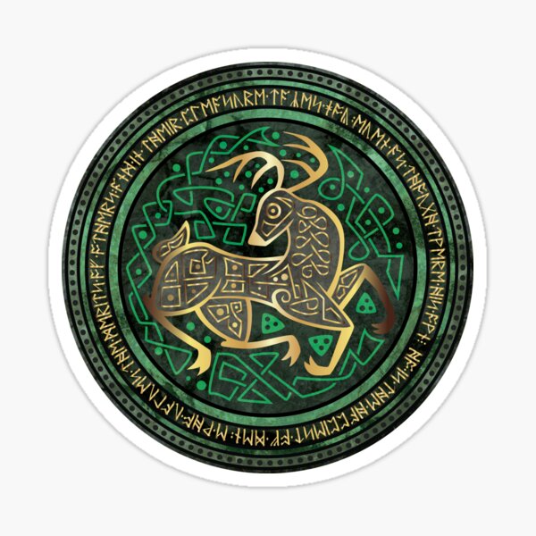 "Knotwork Stag Medallion" Sticker for Sale by Nifluht | Redbubble
