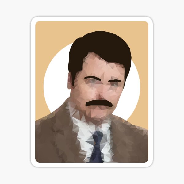 "Ron Swanson" Sticker for Sale by PulseWear | Redbubble