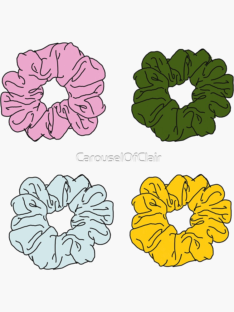 "Scrunchie Sticker Pack " Sticker for Sale by CarouselOfClair | Redbubble