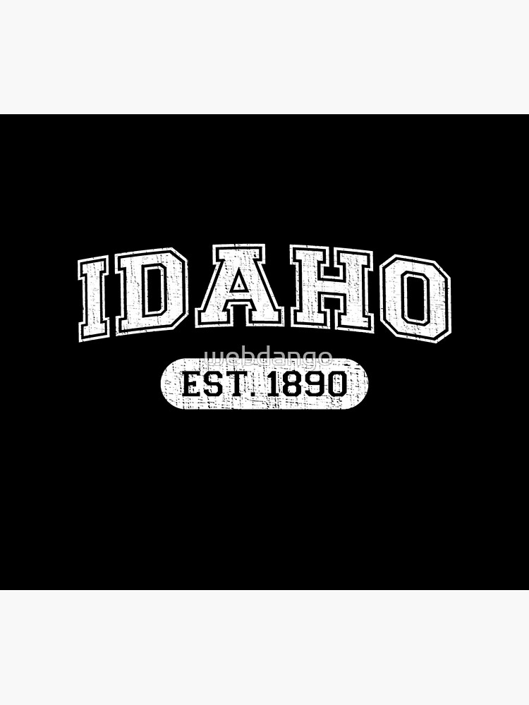 "Classic College-Style Idaho 1890 Distressed University Font" Poster ...