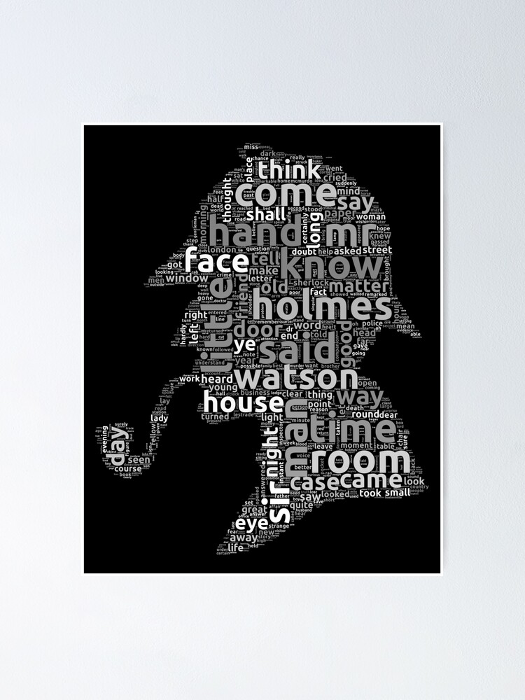 "The canon of Sherlock Holmes word cloud" Poster by ramiro | Redbubble