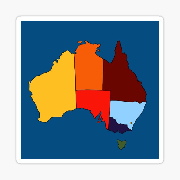 "Map of Australia " Sticker for Sale by SturgesC | Redbubble