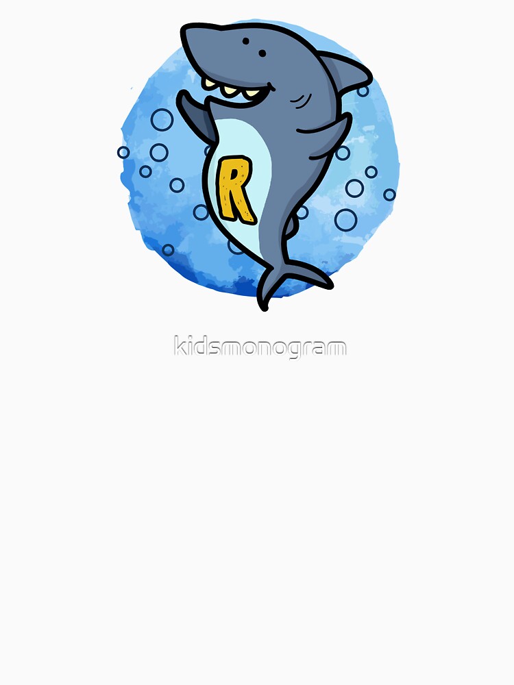 "Alphabet Letter R Happy Shark" T-shirt for Sale by kidsmonogram ...