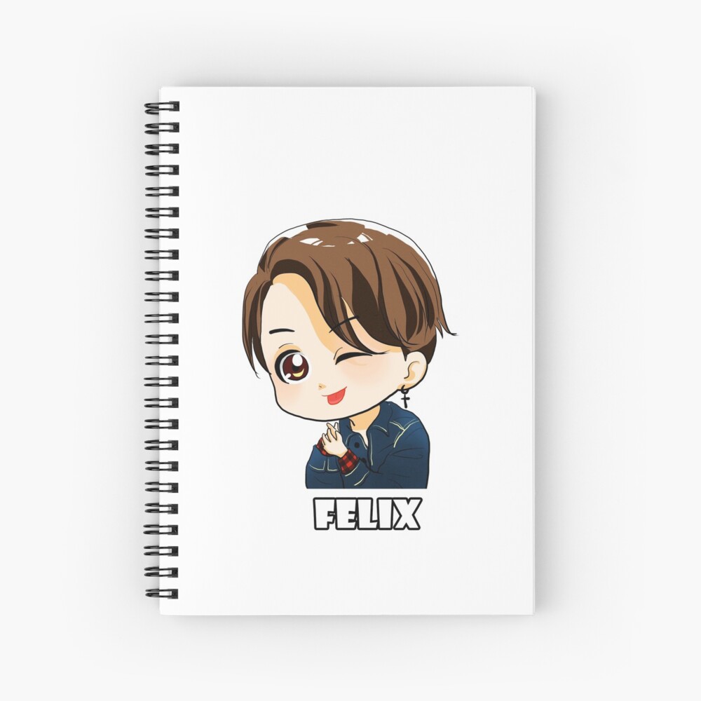 "KPOP STRAY KIDS FELIX CHIBI" Spiral Notebook by LySaVN | Redbubble