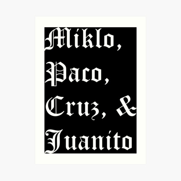 "4 vatos locos (white font)" Art Print for Sale by Srphotola | Redbubble