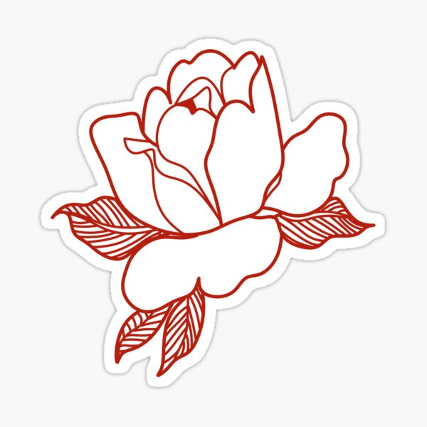 "Little Red rose " Sticker for Sale by Eshka | Redbubble