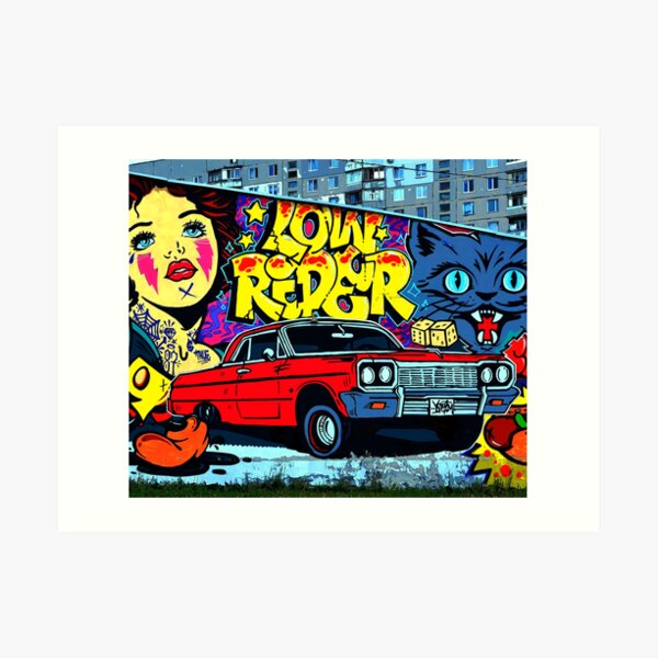 "Low Rider Graffiti Street Art Columbia" Art Print by PODLizardWizard ...