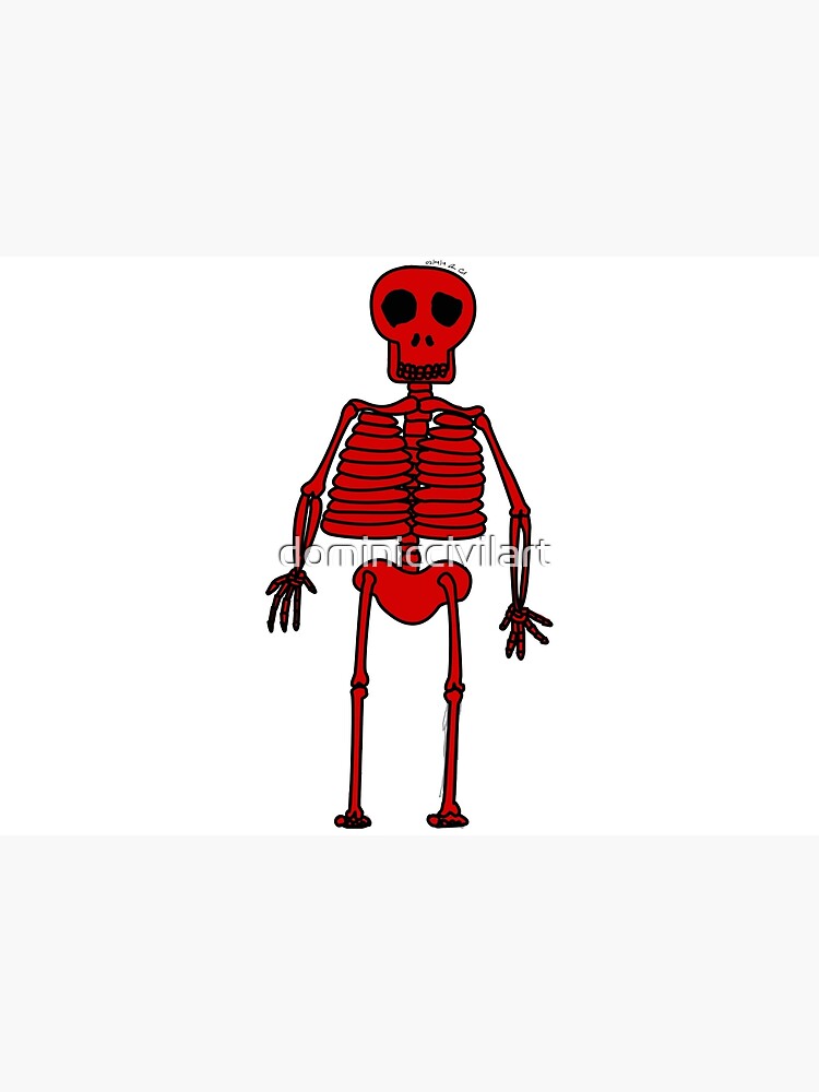 "Skeleton Red" Poster for Sale by dominiccivilart | Redbubble
