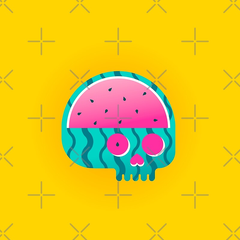 "Summer Watermelon Skull" by no-eye-deer | Redbubble