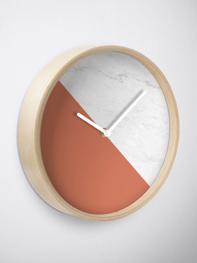 "Red terracotta grey marble abstract texture" Clock for Sale by by-jwp ...