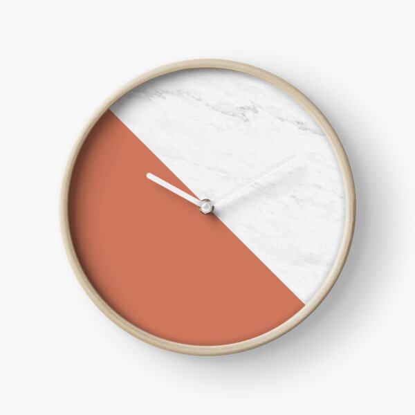 "Red terracotta grey marble abstract texture" Clock for Sale by by-jwp ...