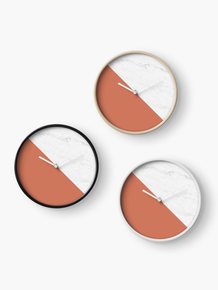 "Red terracotta grey marble abstract texture" Clock for Sale by by-jwp ...