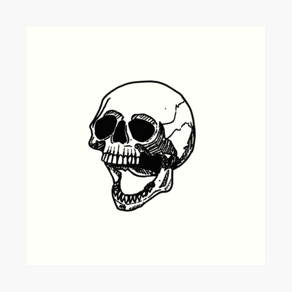 "Screaming Skull Drawing " Art Print by razormind-art | Redbubble