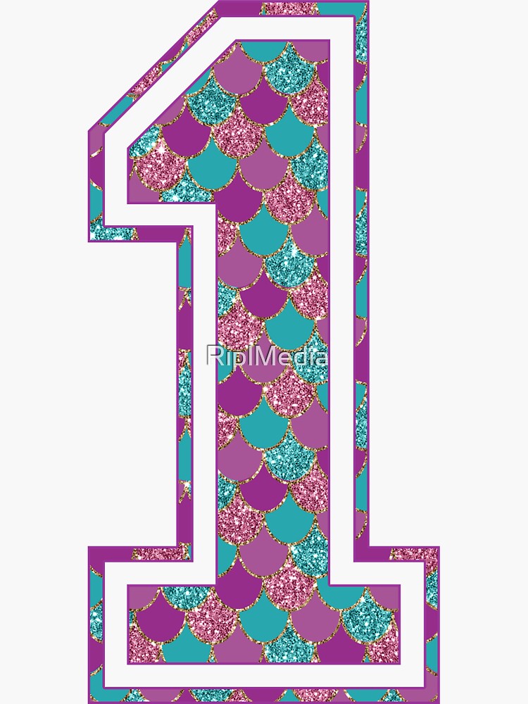 "Team Sports Uniform Number #1 - Mermaid" Sticker for Sale by RiplMedia ...