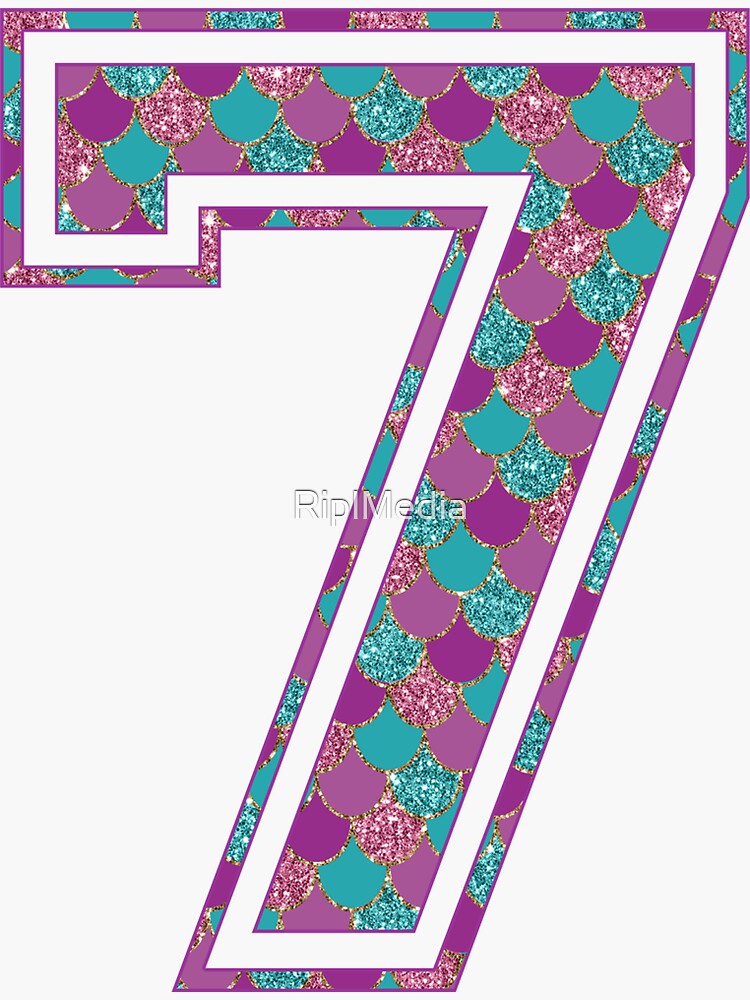 "Team Sports Uniform Number # 7 - Mermaid" Sticker for Sale by ...