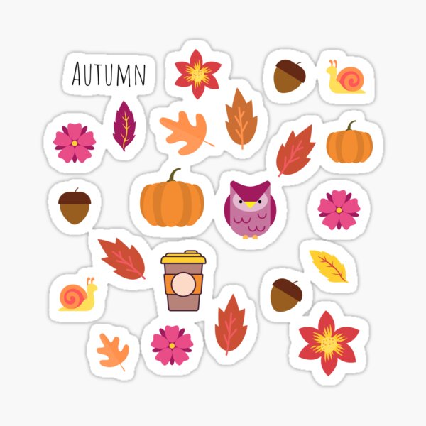 "Fall Autumn Sticker Pack" Sticker for Sale by ElliottJames | Redbubble