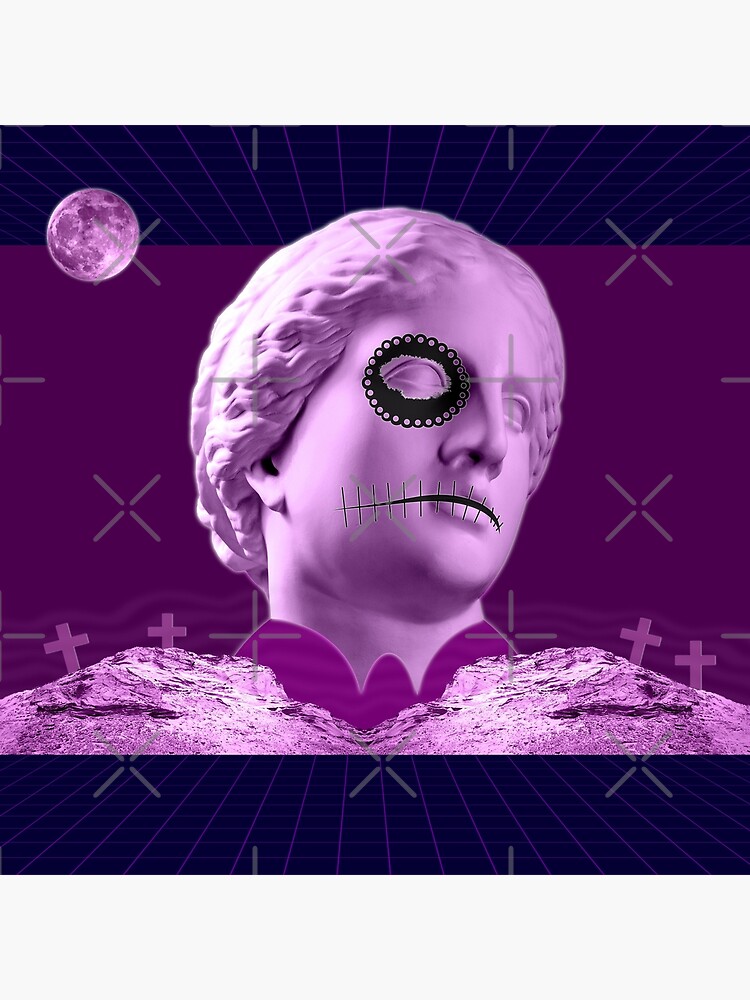 "Halloween. Contemporary art concept collage with antique statue head ...