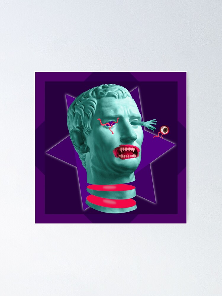 "Halloween. Contemporary art concept collage with antique statue head ...