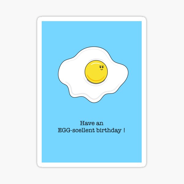 "Funny Egg Birthday Card" Sticker by AdamRegester | Redbubble