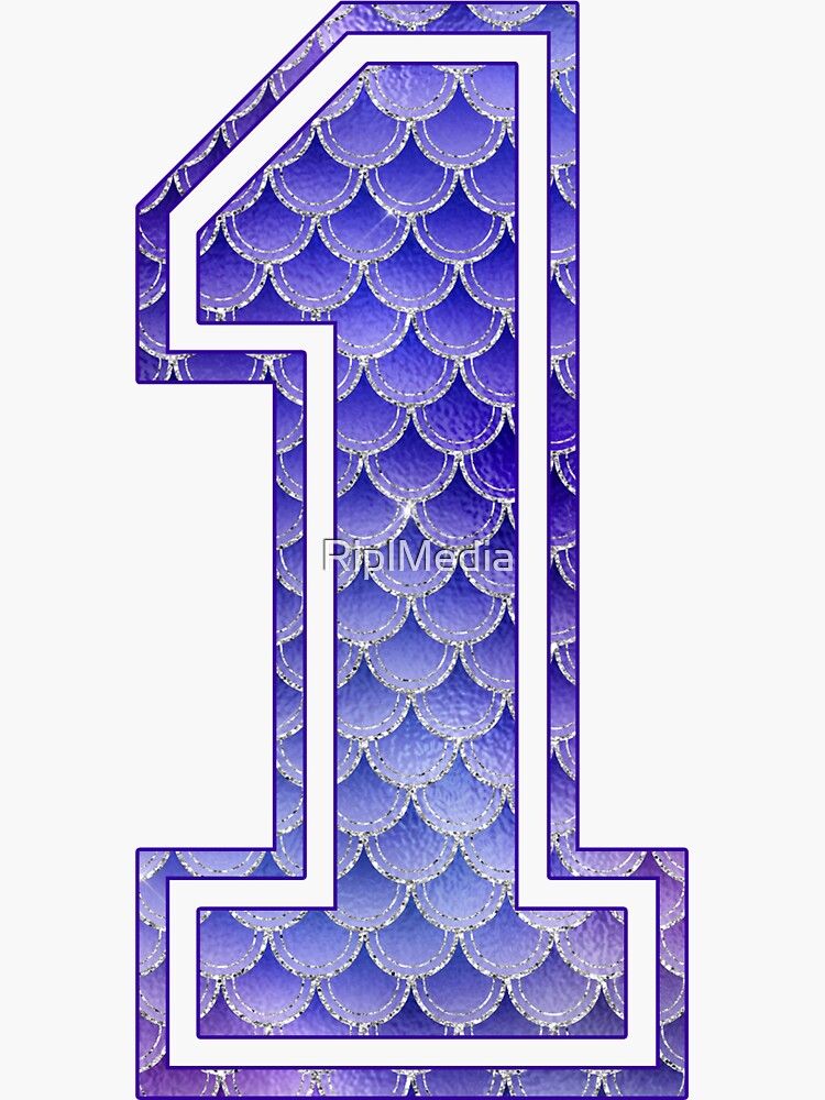 "Team Sports Uniform Number #1 - Mermaid Purple" Sticker for Sale by ...