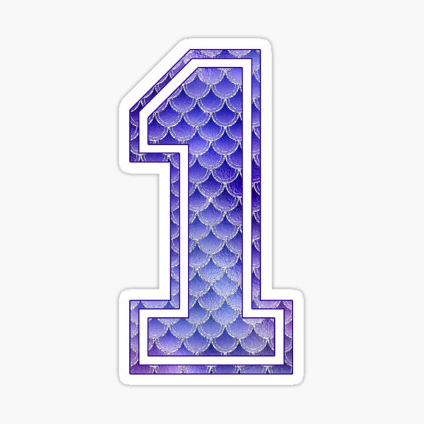 "Team Sports Uniform Number #1 - Mermaid Purple" Sticker for Sale by ...