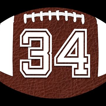 "American Football Jersey No 34 Uniform Back Number #34" Sticker by ...