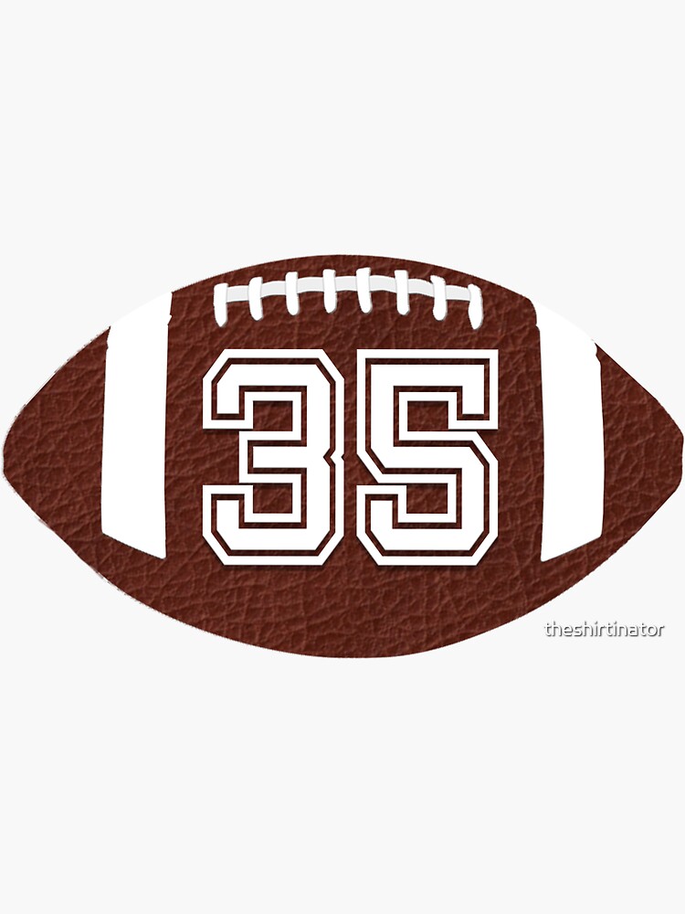 "American Football Jersey No 35 Uniform Back Number #35" Sticker for ...