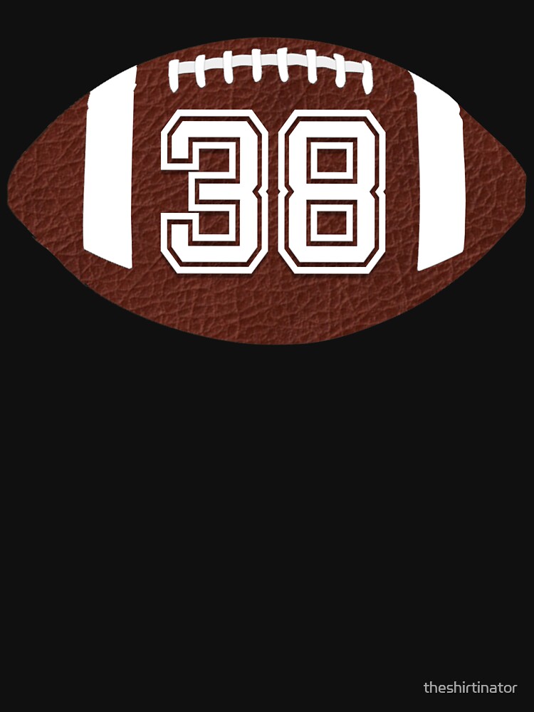 "American Football Jersey No 38 Uniform Back Number #38" T-shirt for ...