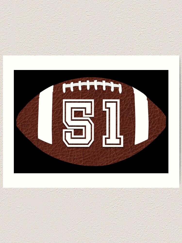 "American Football Jersey No 51 Uniform Back Number #51" Art Print for ...