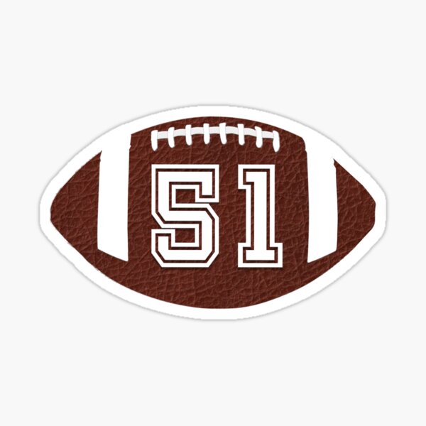 "American Football Jersey No 51 Uniform Back Number #51" Sticker by ...