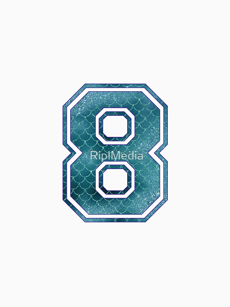 "Team Sports Uniform Number # 8 - Mermaid Teal" T-shirt by RiplMedia ...