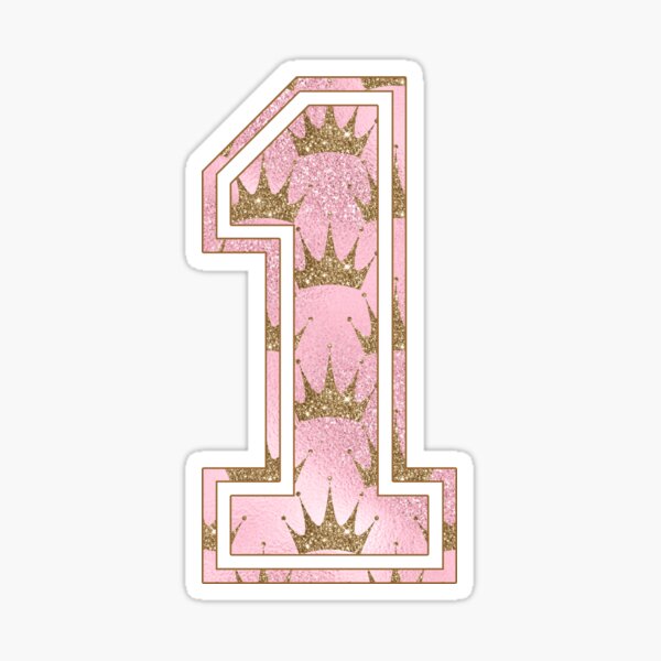 Pegatina «Uniforme deportivo de equipo número 1: rosa y dorado» de ...