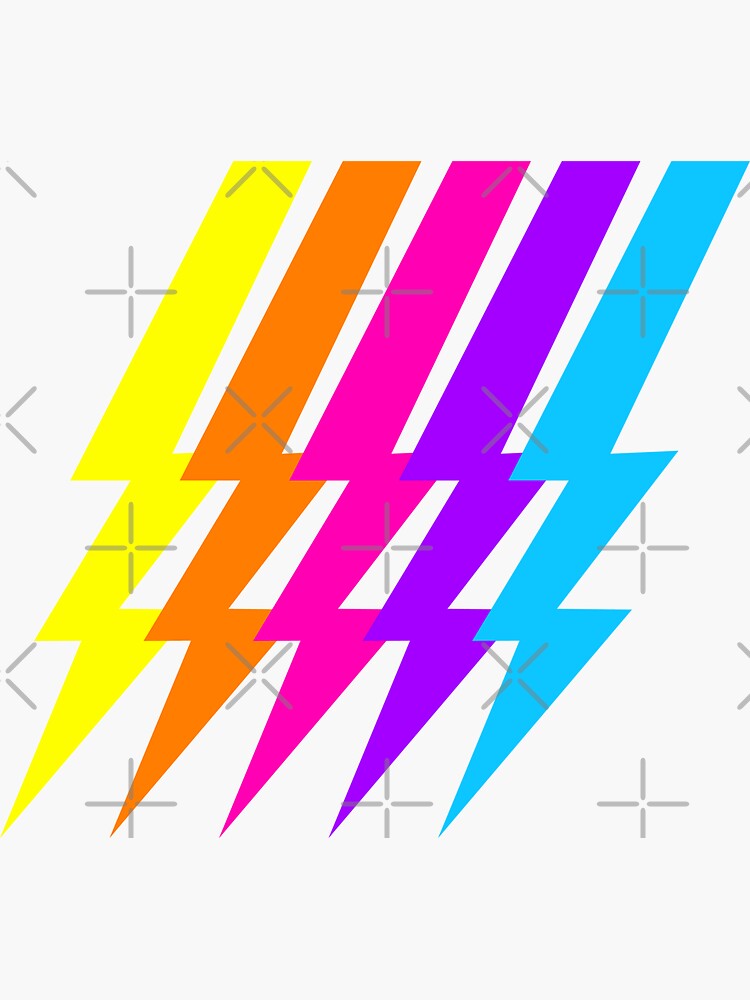 "Rainbow lightning bolt" Sticker for Sale by dddesignsnj | Redbubble