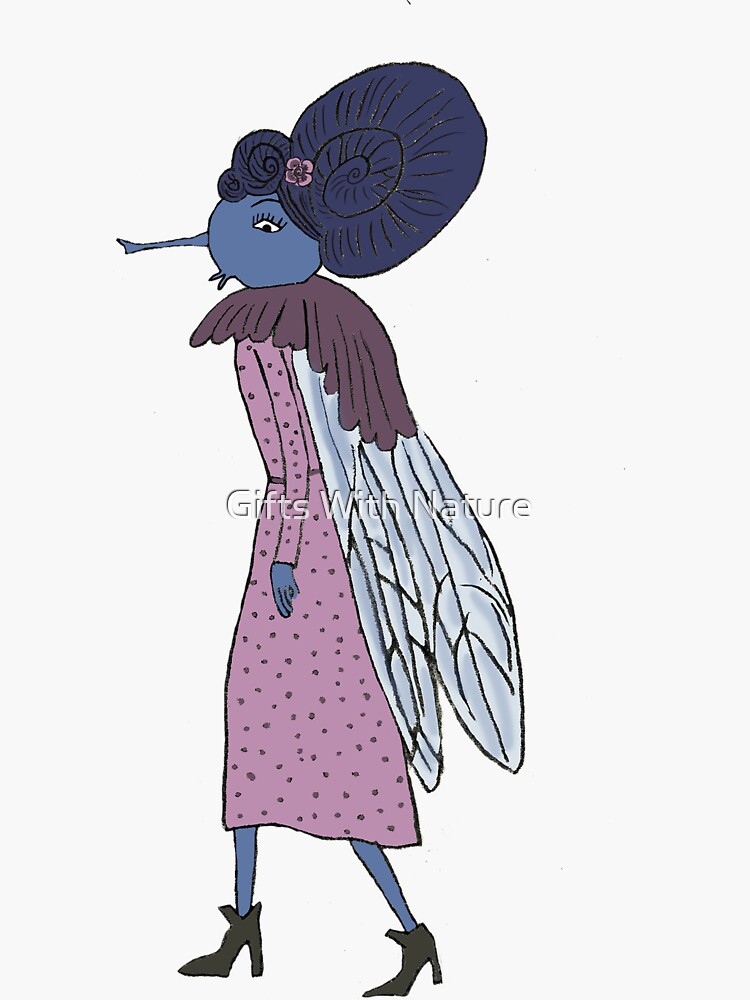 "Lady Fly" Sticker for Sale by salomeja | Redbubble