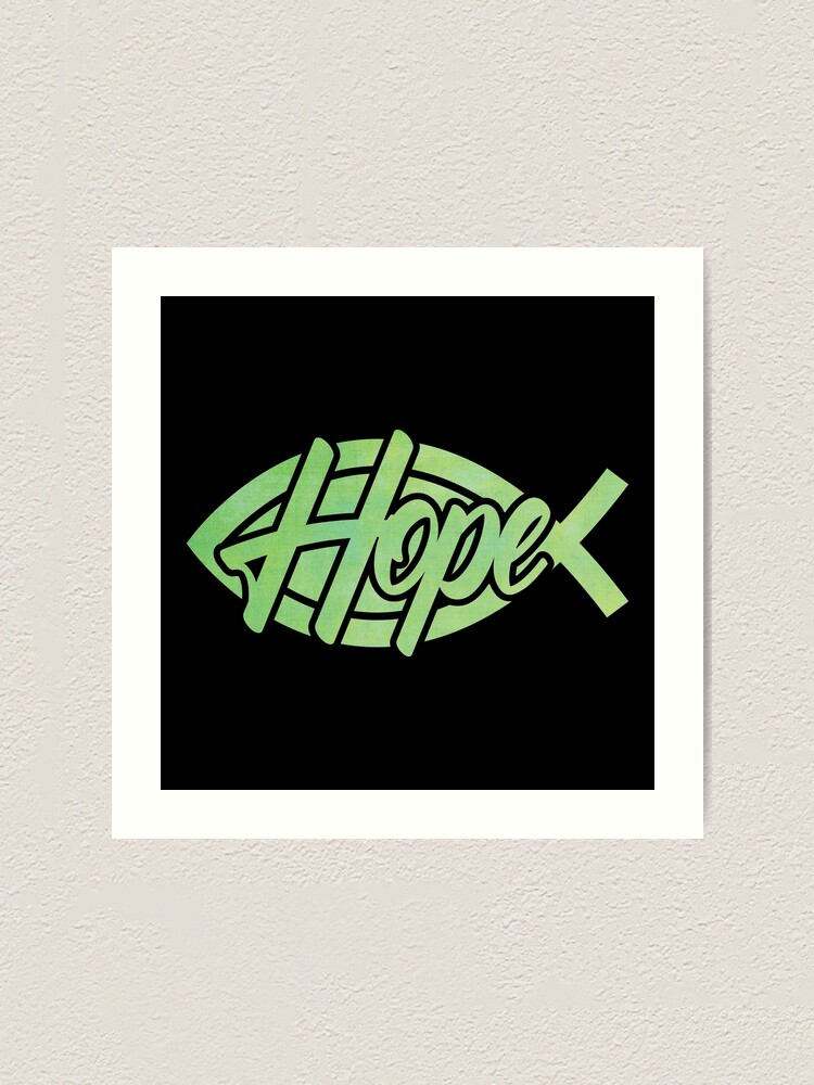 "Hope in Jesus Fish Symbol Logo" Art Print by identiti | Redbubble