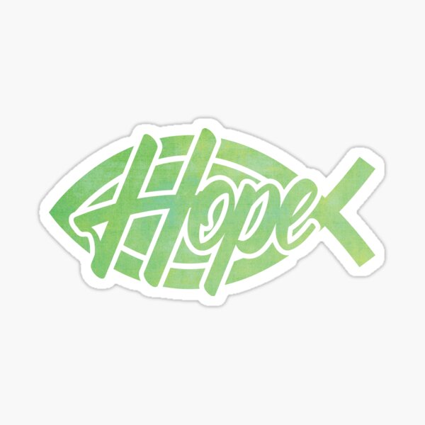 "Hope in Jesus Fish Symbol Logo" Sticker for Sale by identiti | Redbubble