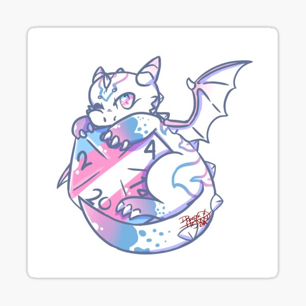 "DnD Trans Pride Baby Dragon" Sticker for Sale by DharcArtStudios ...