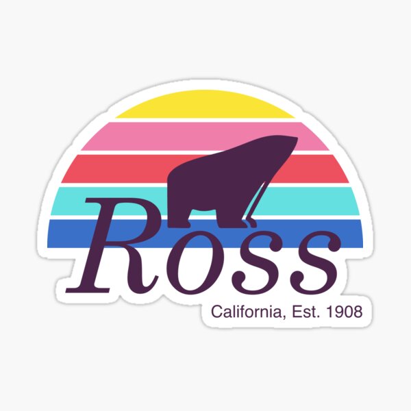 "Town of Ross California 80s Style" Sticker for Sale by toddjanzen ...