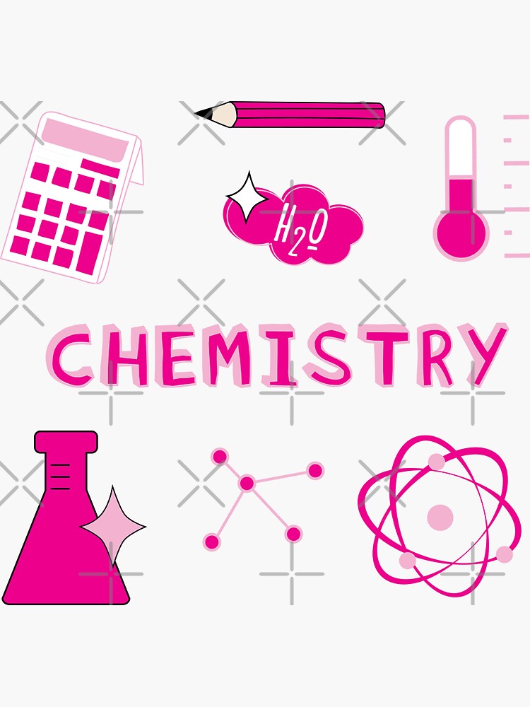 "Hot Pink Chemistry Subject Sticker Pack" Sticker for Sale by The-Goods ...