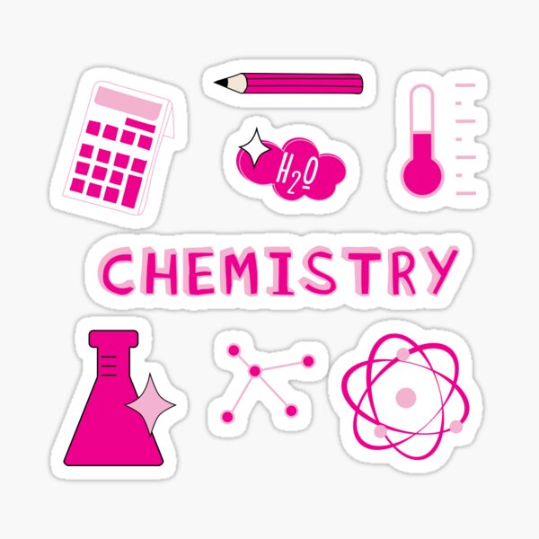 "Hot Pink Chemistry Subject Sticker Pack" Sticker for Sale by The-Goods ...