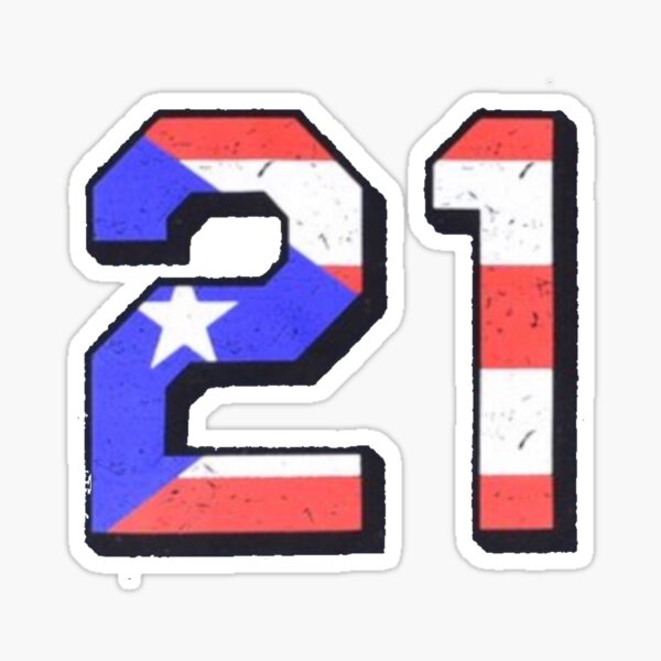 "Retired Numbers: #21 Clemente - Puerto Rico" Sticker for Sale by ...