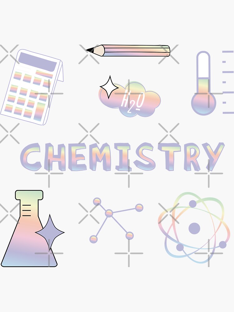 "Pastel Rainbow Chemistry Subject Sticker Pack" Sticker for Sale by The ...