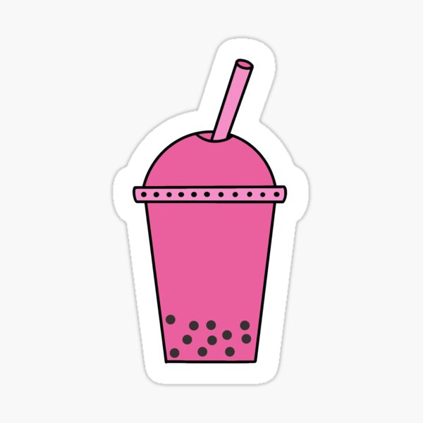 "Pink Boba Sticker" Sticker for Sale by RipDesigns | Redbubble