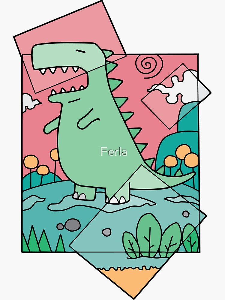 "Cute T-Rex" Sticker for Sale by Ferla | Redbubble
