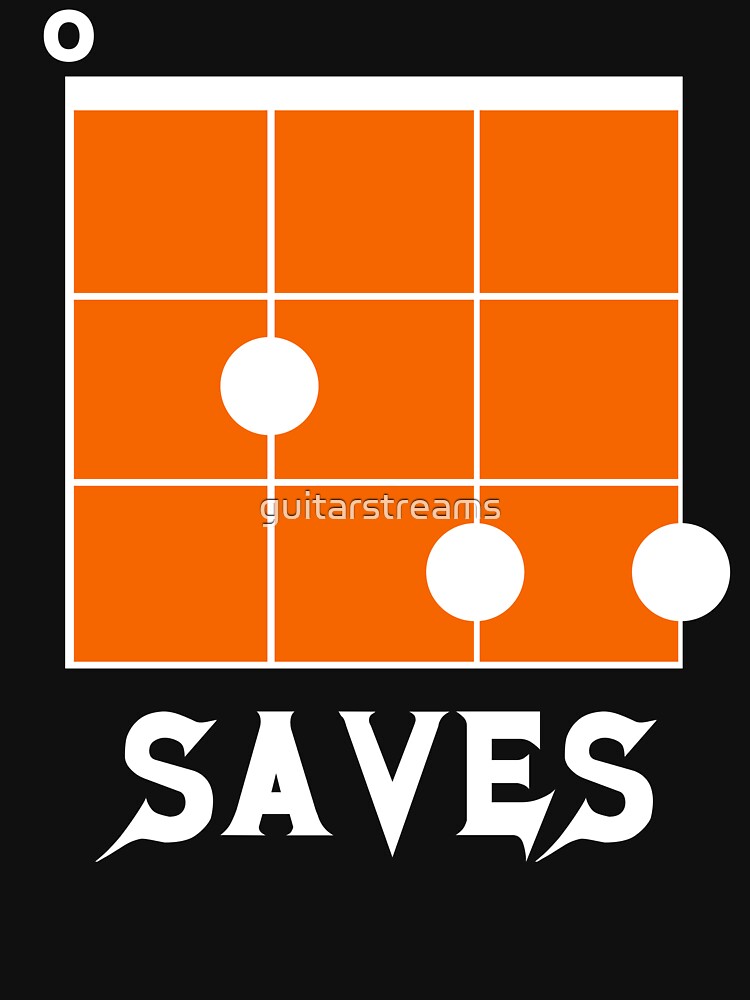 "Gsus Saves - Ukulele Player Orange/White Heavy Metal Design" T-shirt ...