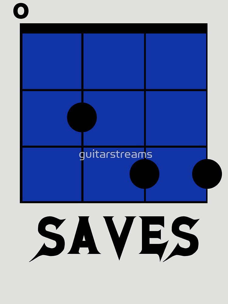 "Gsus Saves - Ukulele Player Blue/Black Heavy Metal Design" T-shirt for ...